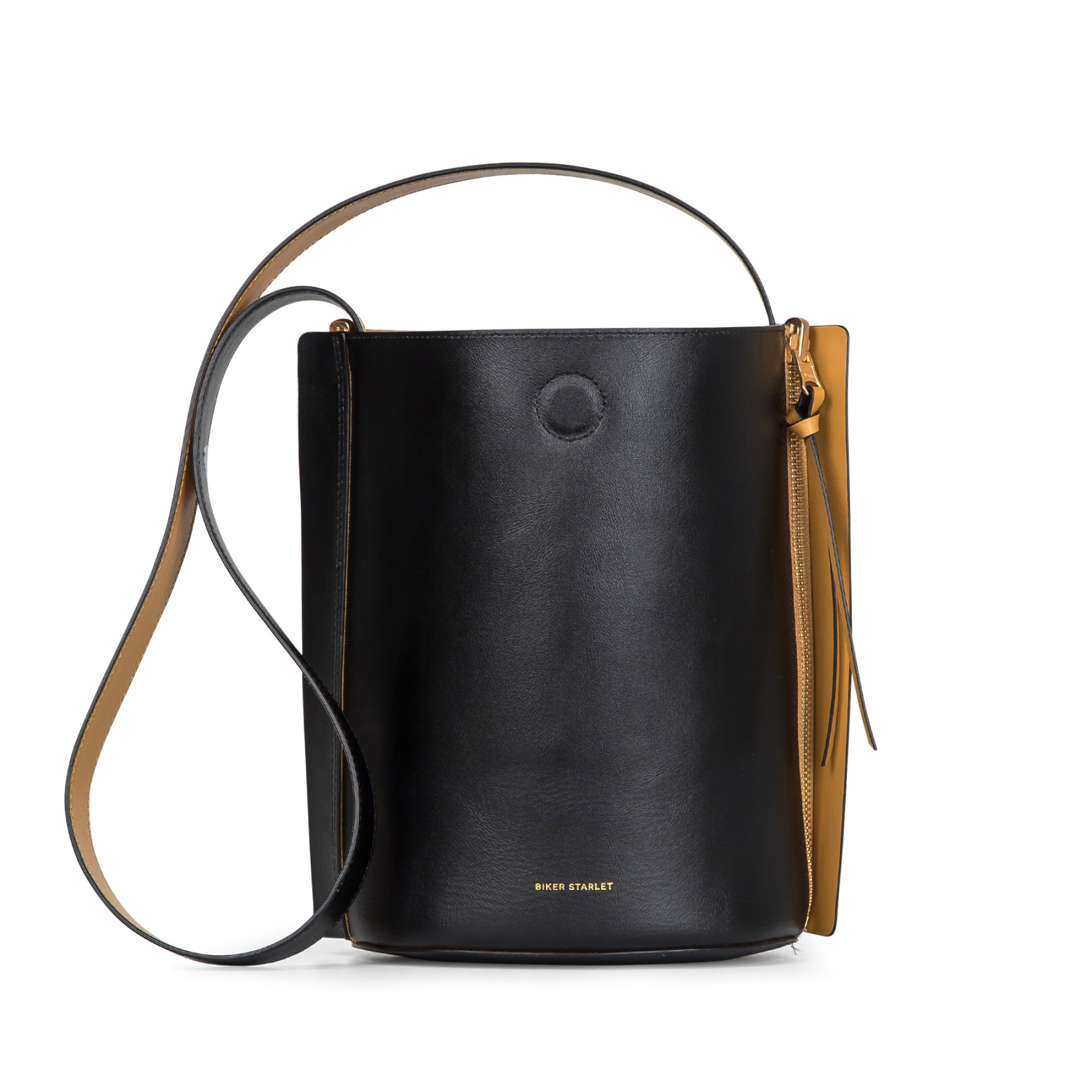 BIKER STARLET Reversible Bucket Bag Mustard/Black