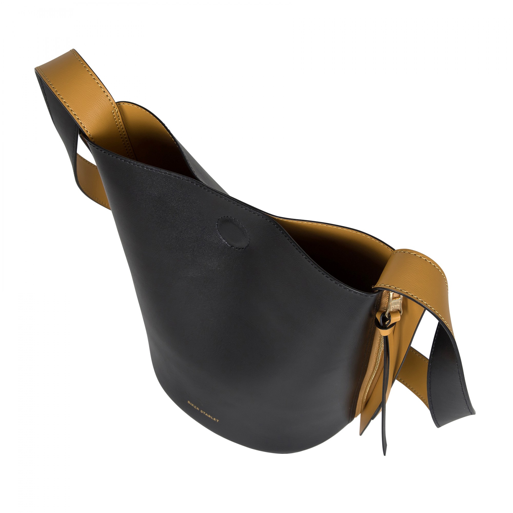 BIKER STARLET Reversible Bucket Bag Mustard/Black